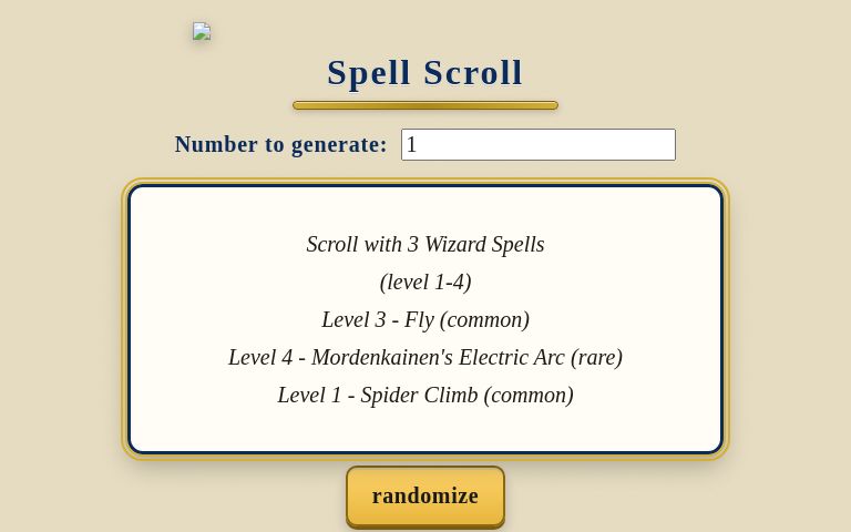 Spell Scroll ― Perchance Generator