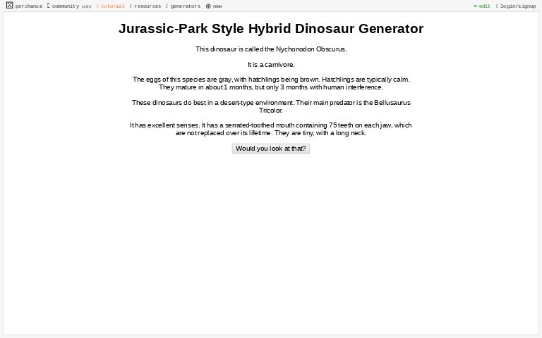 Jurassic-Park Style Hybrid Dinosaur Generator