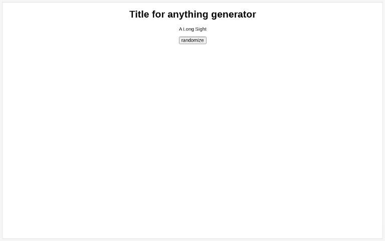 Title for anything generator