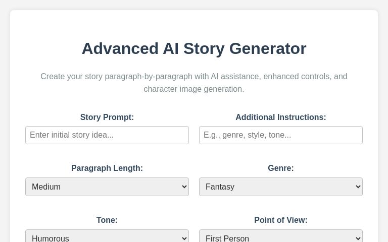 Advanced Ai Story Generator
