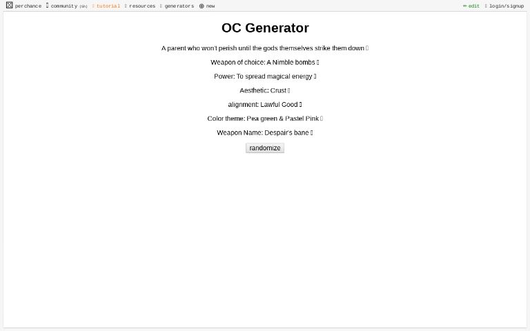 OC Generator ― Perchance