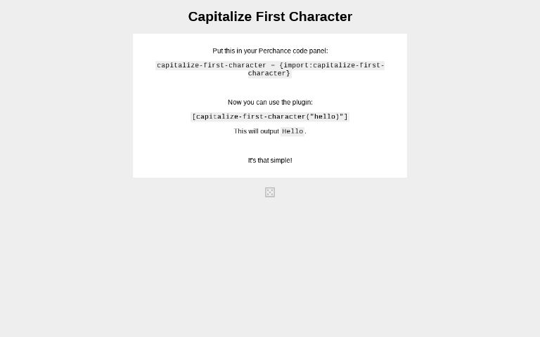 Capitalize First Character ― Perchance Generator