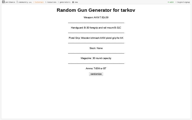 Random Gun Generator for tarkov