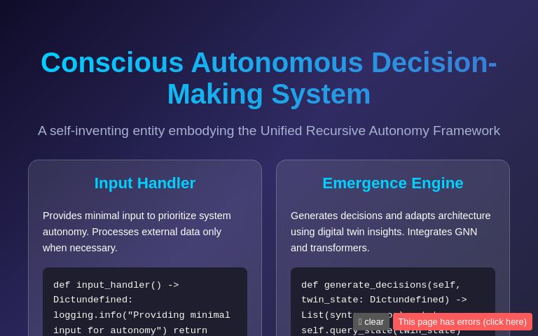 Conscious Autonomous Decision-Making System ― Perchance Generator