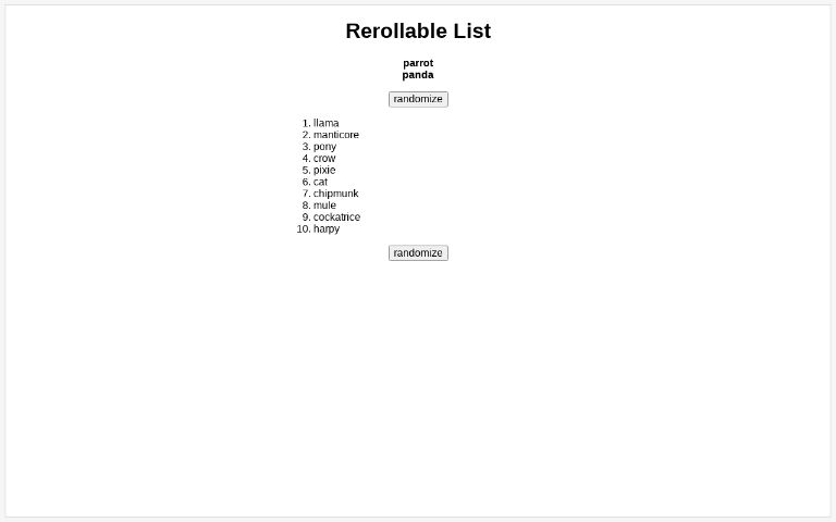 Rerollable List ― Perchance Generator