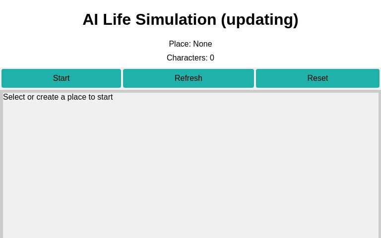AI Life Simulation (updating) ― Perchance Generator