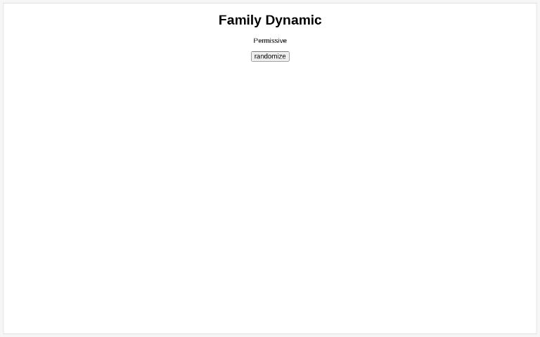 Family Dynamic ― Perchance Generator