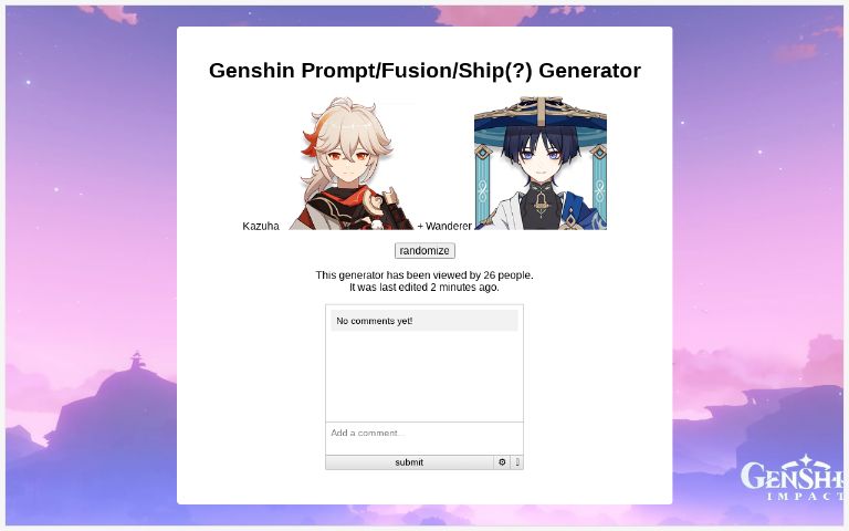 Genshin Prompt/Fusion/Ship(?) Generator