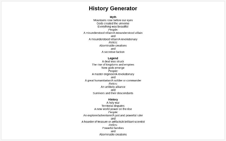 History Generator