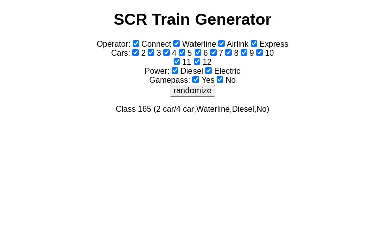 SCR Train Generator