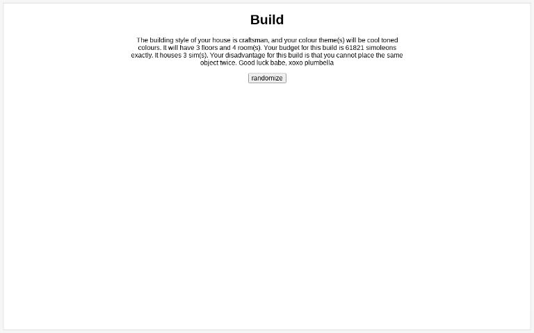 Build ― Perchance Generator