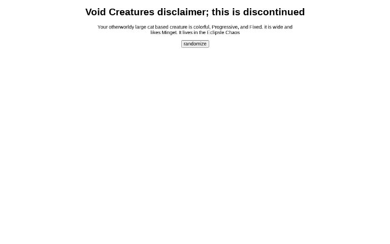 Void Creatures ― Perchance Generator