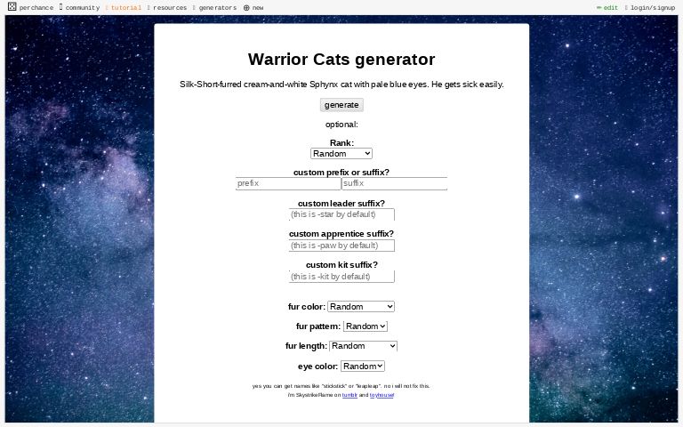 Warrior Cats generator