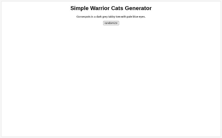 Simple Warrior Cats Generator