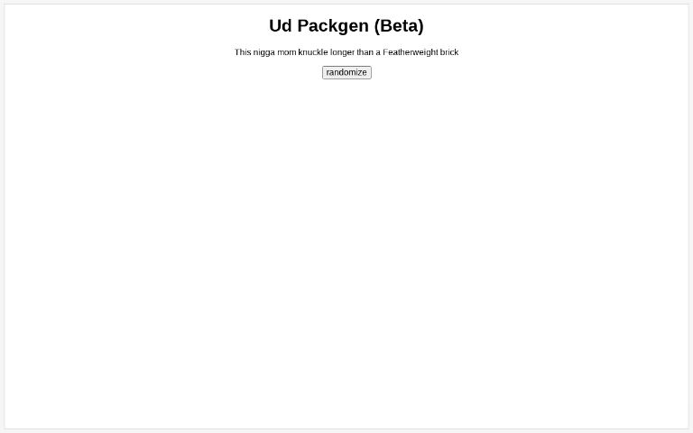 Ud Packgen (Beta) ― Perchance Generator