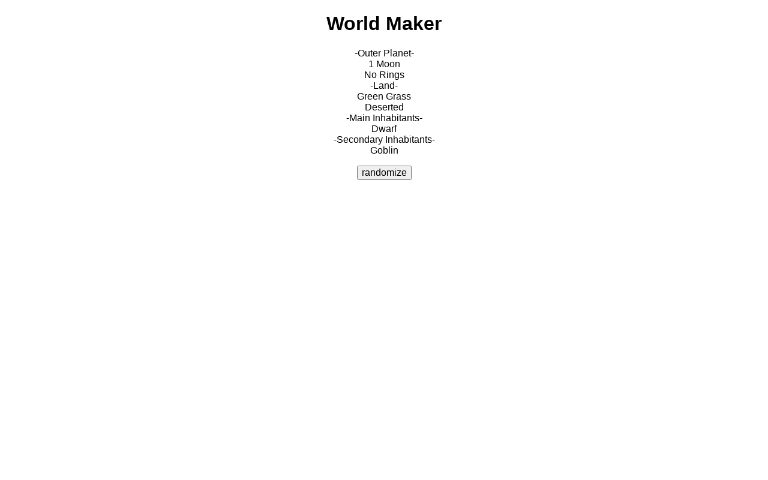 World Maker ― Perchance Generator