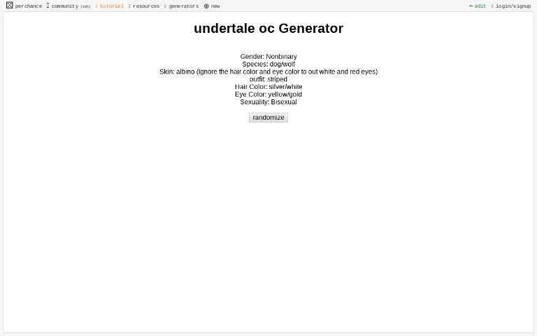 undertale oc Generator