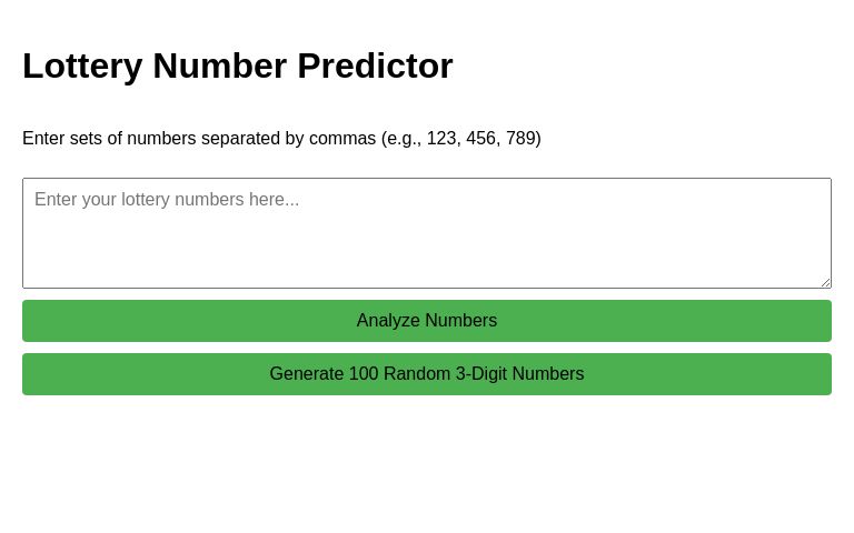 Lottery Number Predictor ― Perchance Generator