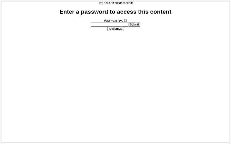Enter a password to access this content ― Perchance Generator