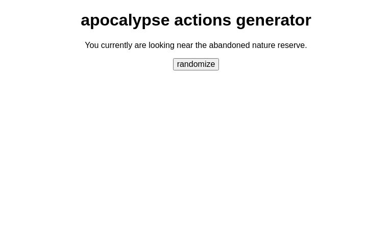 apocalypse actions generator