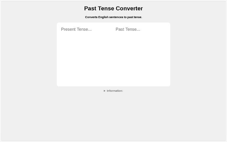 Past Tense Sentence Converter ― Perchance Generator