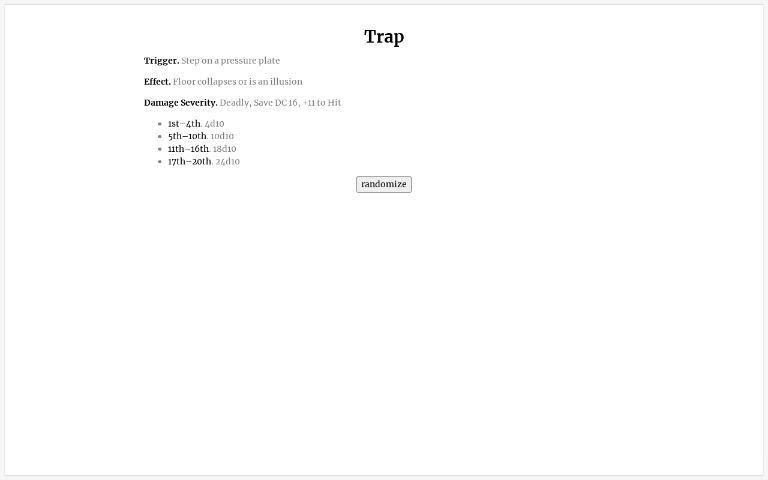 Trap ― Perchance Generator