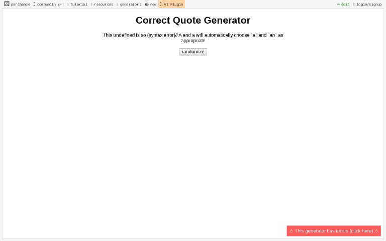 Correct Quote Generator