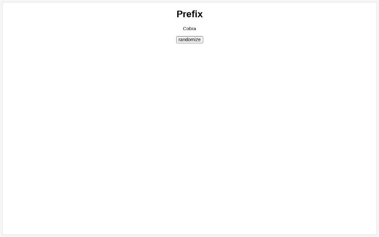 Prefix ― Perchance Generator