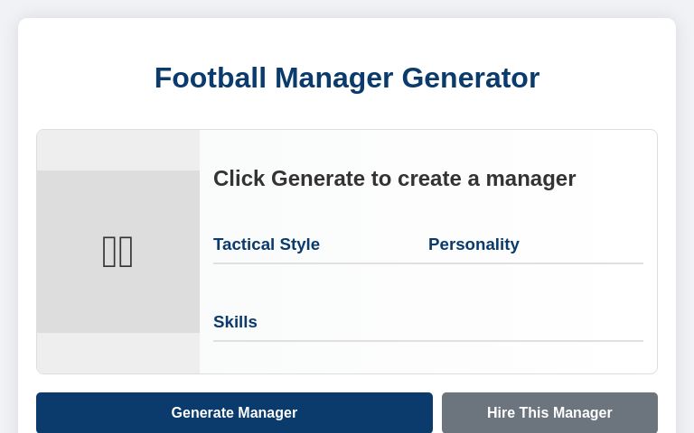 Football Manager Generator