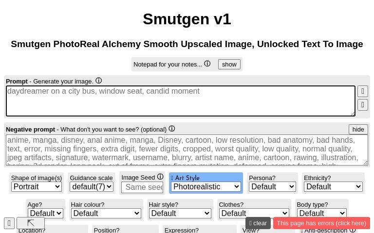 Smutgen v1 Model Leonardo Vision XL with PhotoReal Alchemy Smooth Upscaled Image, Unlocked Text ...