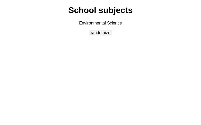 School subjects ― Perchance Generator