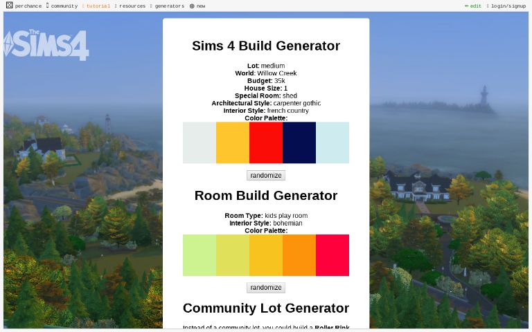 Sims 4 Build Generator
