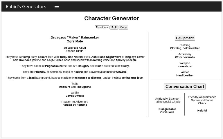 Character Generator