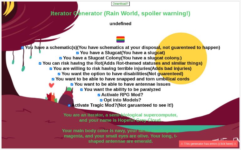 Iterator Generator (Rain World, spoiler warning!)