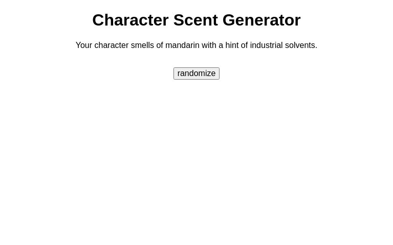 Character Scent Generator