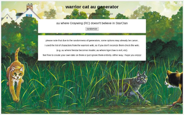 warrior cat au generator