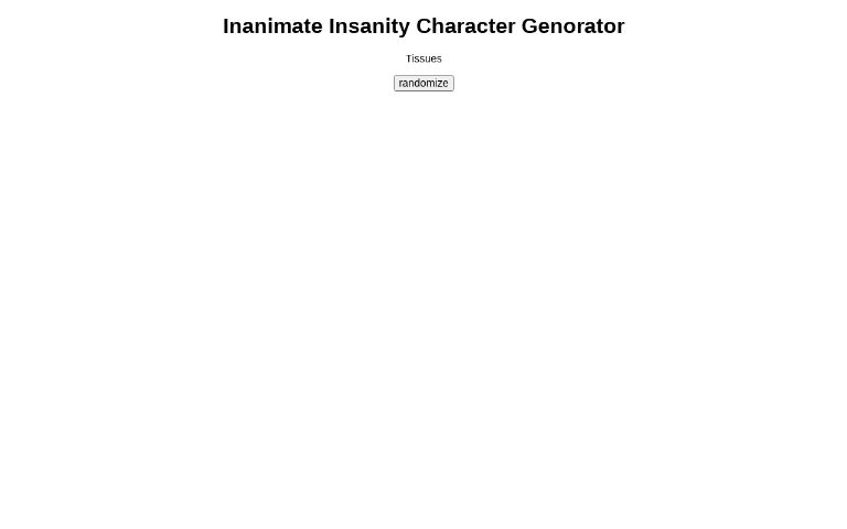 Inanimate Insanity Character Genorator ― Perchance Generator