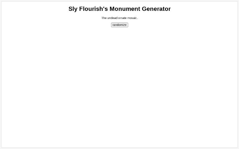 Sly Flourish's Monument Generator
