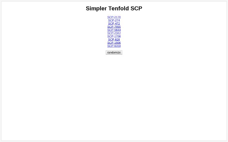 Simpler Tenfold SCP ― Perchance Generator