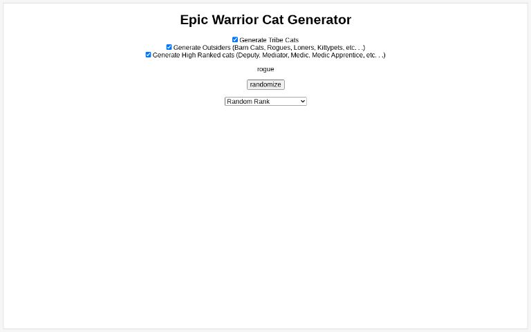 Epic Warrior Cat Gen