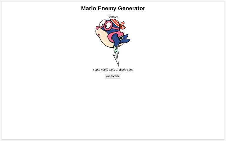 Mario Enemy Generator