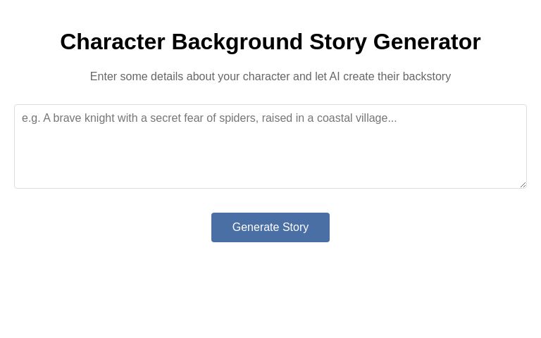 Character Background Story Generator