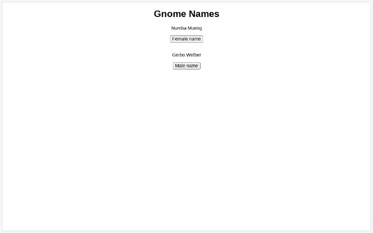 Gnome Names ― Perchance Generator