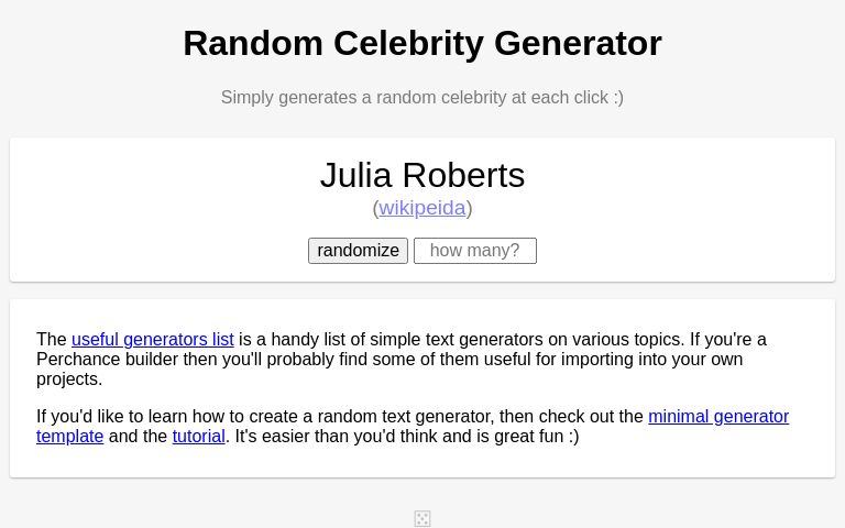 Random Celebrity Generator