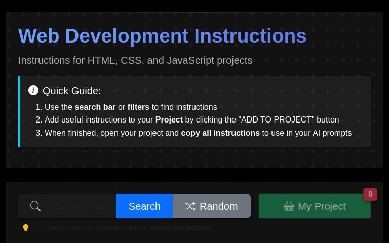 Web Development Instructions ― Perchance Generator