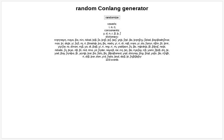 random Conlang generator