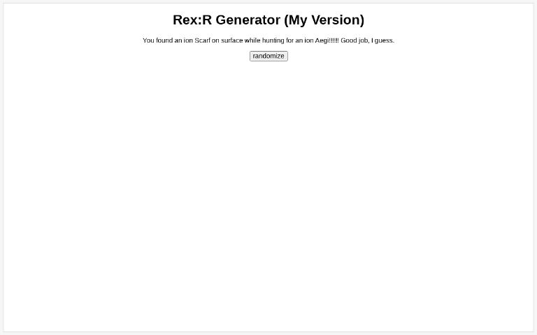 Rex:R Generator (My Version)