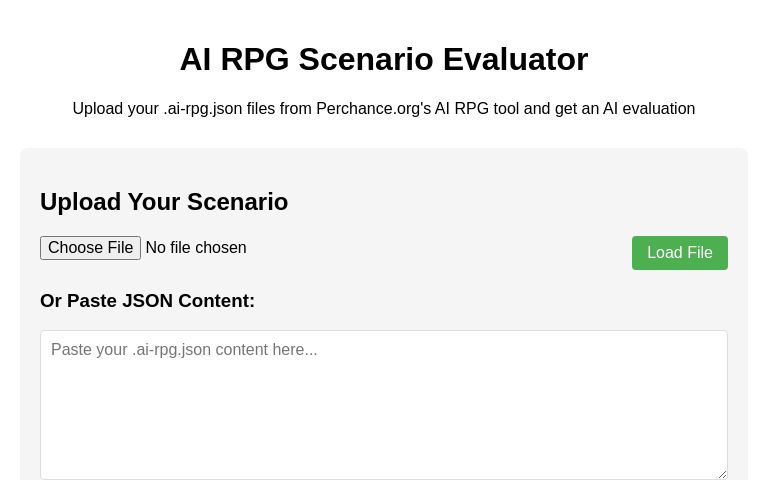 AI RPG Scenario Evaluator ― Perchance Generator
