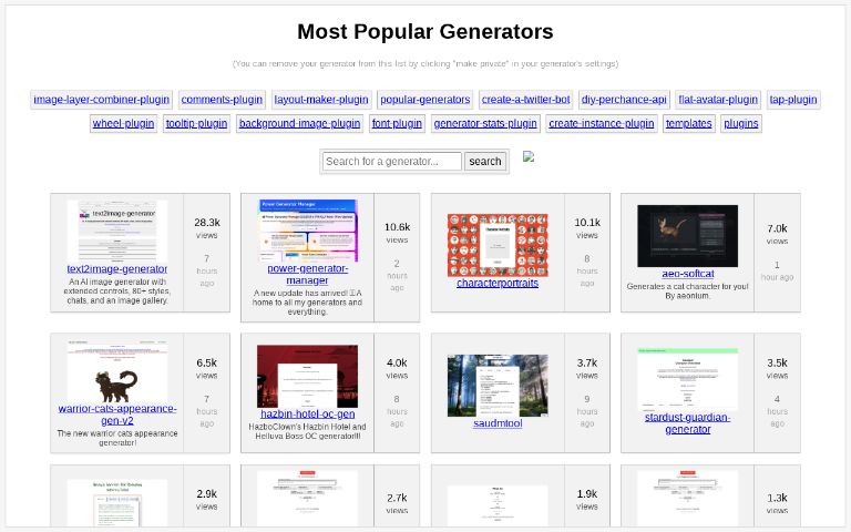 Most Popular Generators