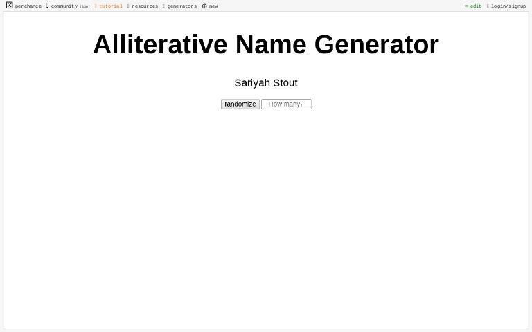 Alliterative Name Generator